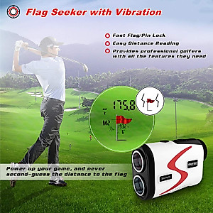 Raythor Golf Rangefinder, 6X Rechargeable Laser Range Finder 1000 Yards with Slope Adjustment, Flag Seeker with Vibration and Fast Focus System, Continuous Scan Support, Help You Choose The Right Club