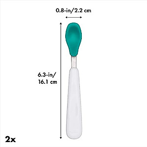 OXO Tot Feeding Spoon Set with Soft Silicone, Navy , 2 Count (Pack of 1)