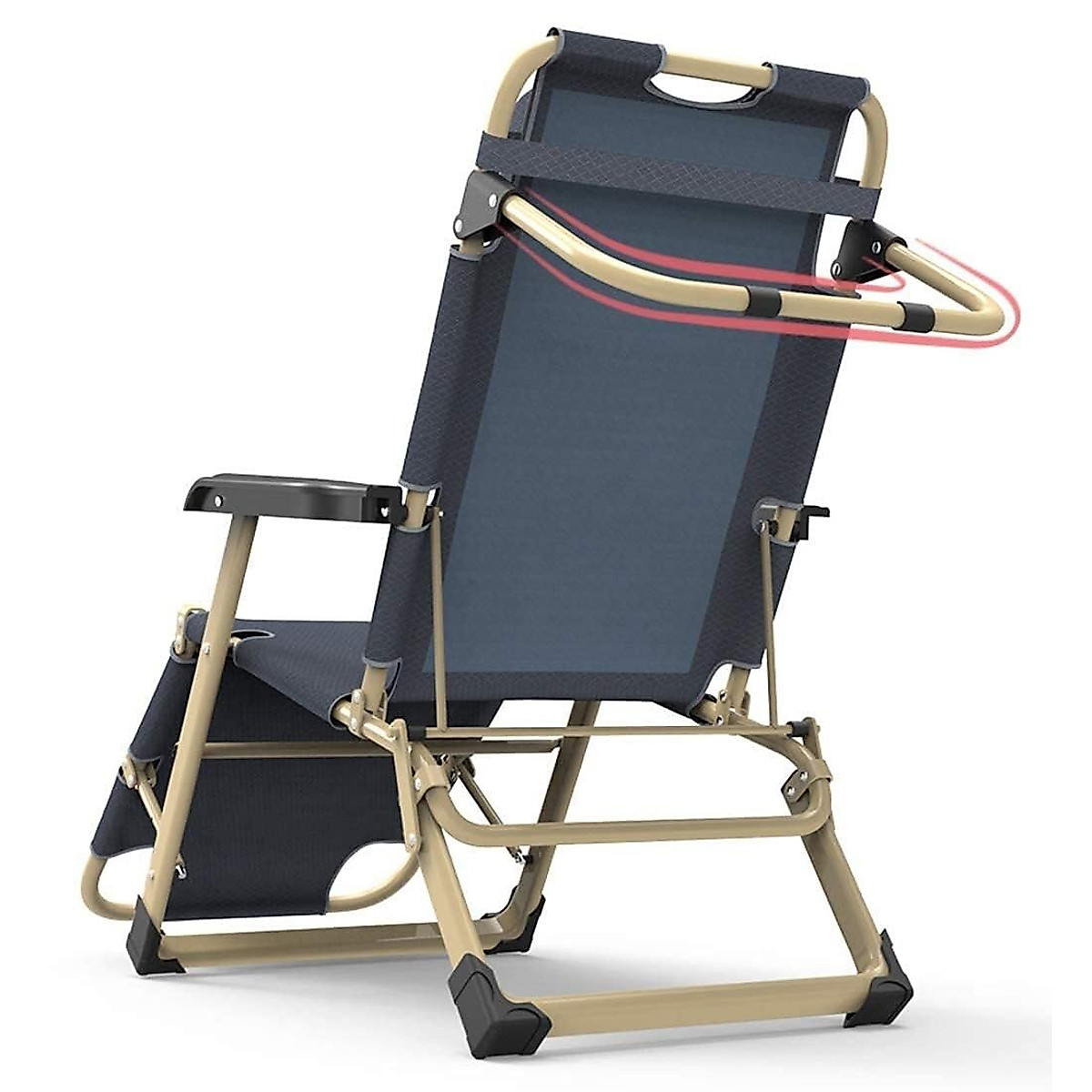 GeRRiT Home Chair Sun Lounger Recliner Chairs 600D Oxford Folding Lawn Lounge Chairs Garden Reclining Chair with Headrests for Outdoor Patio, Camping