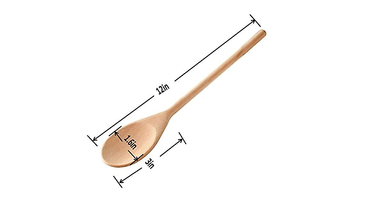 Durable 12-Inch Wooden Spoons - 12 Pack for Cooking