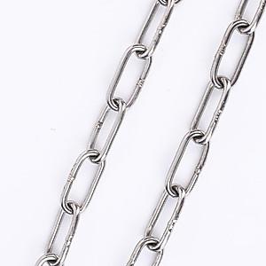 2 Pcs 1m Stainless Steel Safety Chains Heavy Duty Coil Chain Welded Link Security Chain Dog Pulling Chain Fence Gate Garage Door Chain