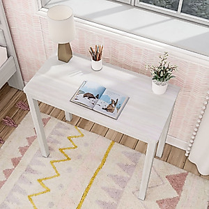 Max & Lily Modern Farmhouse Wood Desk, White Wash