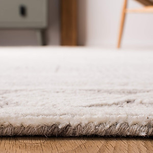 SAFAVIEH Abstract Collection Runner Rug - 2'3" x 12', Ivory & Grey, Handmade Wool, Ideal for High Traffic Areas in Living Room, Bedroom (ABT349F)