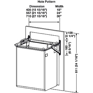 TAG Hardware Premium Tilt-Out Hamper with Removable Black Nylon Bag(s) (24" WIDE WITH 2 SMALL BAGS)