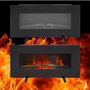 36 Inch Electric Fireplace, Ultra-Thin Recessed Wall Mounted Fireplace for Living Room/Bedroom with Remote Control, Adjustable Flame, 6H Timer, 1400W
