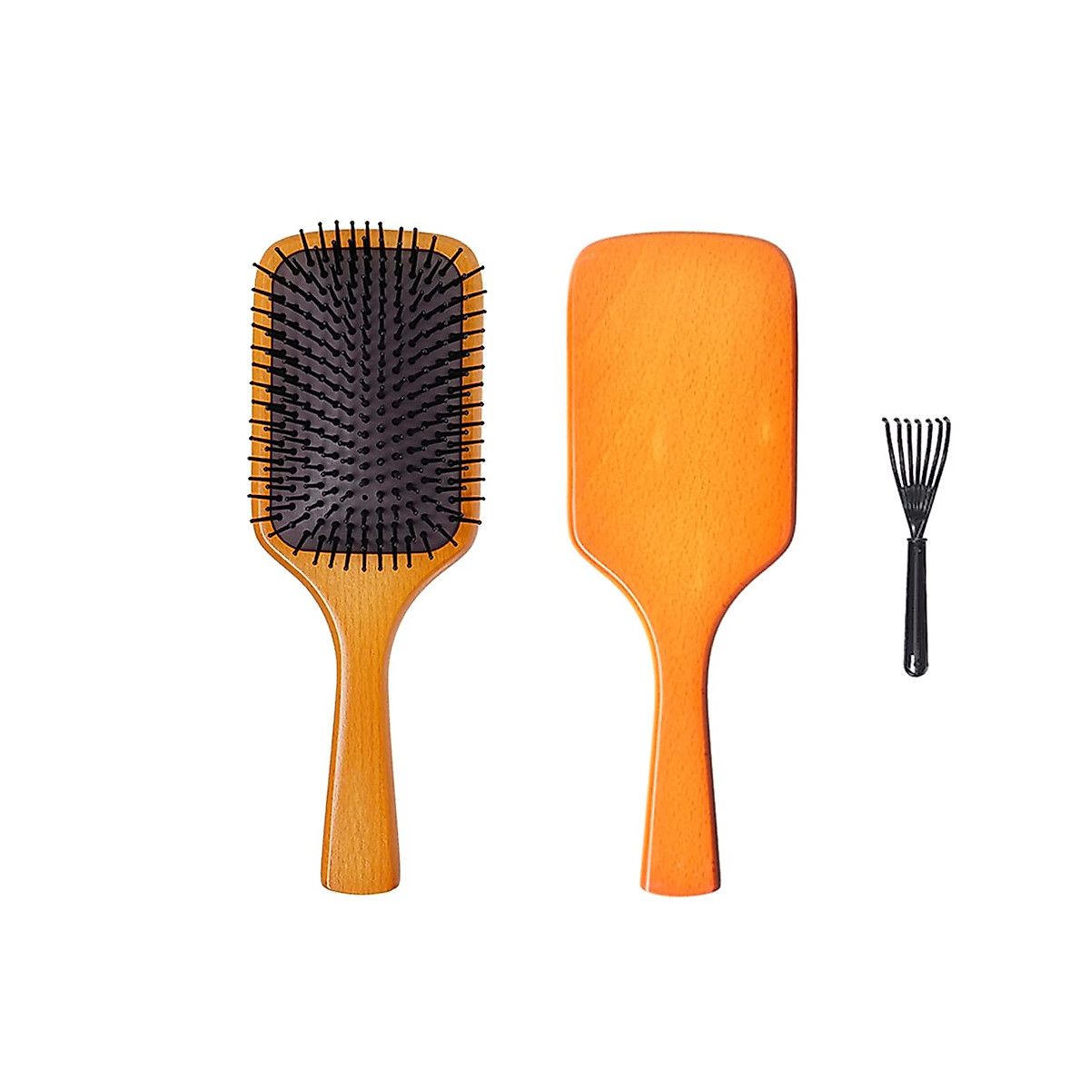 MIEDEON Hair Brush Paddle Brush Flexible Cushion Hairbrush for Thick Curly Thin Long Short Dry Hair Adds Shine and Makes Hair Smooth, For Women Men Children, With Gift Comb Cleaner (1)