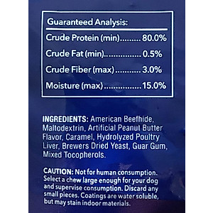 Pet Factory 100% Made in USA Beefhide 3" Donuts Dog Chew Treats - Peanut Butter Flavor, 12 Count/1 Pack