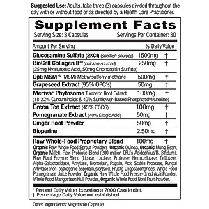 EMERALD LABS Joint Health - Biocell II Collagen, OptiMSM, Glucosamine, Meriva Turmeric Curcuminoids & More - Joint Health, Mobility & Flexibility Support* - 90 Vegetable Capsules (30-Day Supply)