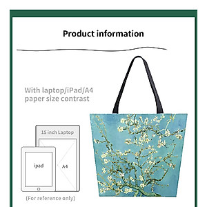 Cekell Vincent Van Gogh Canvas Art Tote Bag ， Large Women Shoulder Bag Handbag ，Shopping Tote Bag ，Reusable