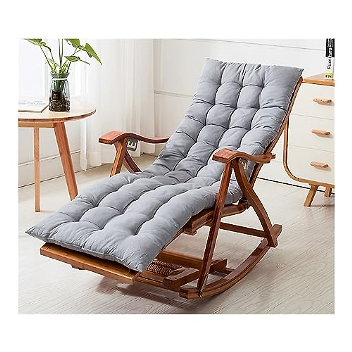 Zero Gravity Chair Lounge Chair Bamboo Recliner Wood Lounge Chair Folding Lunch Break Zero Gravity Relax Neck Pillow for Leisure Garden Folding Recliner Chair Patio Lounge Chair (Color : E+Cushion)