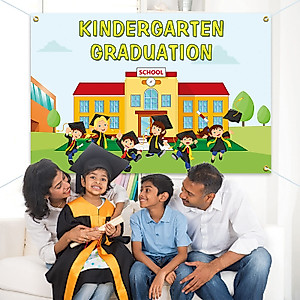 PAKBOOM Kindergarten Graduation Backdrop Banner Class for 2022 Graduation Party Decorations Supplies Background Decor for Kids Children - 3.9 x 5.9ft