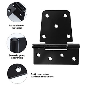 3.5 inch Heavy Duty Gate Hinges 2 Pack, Extra Thickness Black Iron Door Hinges for Shed Barn Wood Fence Gate (Screws Included)