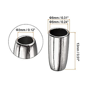 uxcell 20Pcs Metal Bell Stopper, 3mm Conical Cord Ends Lock Rope Fastener End Stopper for Drawstring Lanyard Backpack Bag DIY, Silver