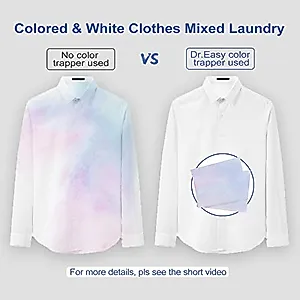 DR.EASY Color Trapper sheets 144 Ct for Laundry,Remove Clothes Dyes,Fluorescent & Heavy Metals,Maintain Clothes Original color,Special Pores Texture Absorb Dyes More & Faster,Unscented & No Chemicals,Safe in Dryer,Apply to any Machine Including HE
