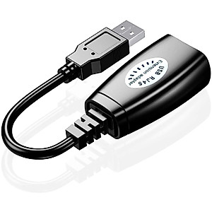 USB (Male) to RJ45 + USB (Female) USB Over Cat5/5e/6 Extension Adapter RJ45 -Up to 150ft Length