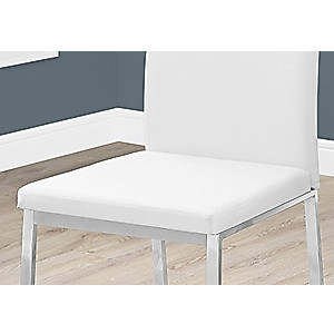 Monarch Specialties I Two Chairs, 28"L x 28"D x 38"H, White/Chrome