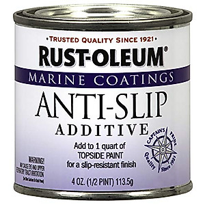 Rust-Oleum 206999 Marine Topside Paint, Gloss White, 1-Quart & 207009 Marine Anti-Slip Additive 1/2-Pint, 4 Ounce (Pack of 1), Clear, 11 Fl Oz