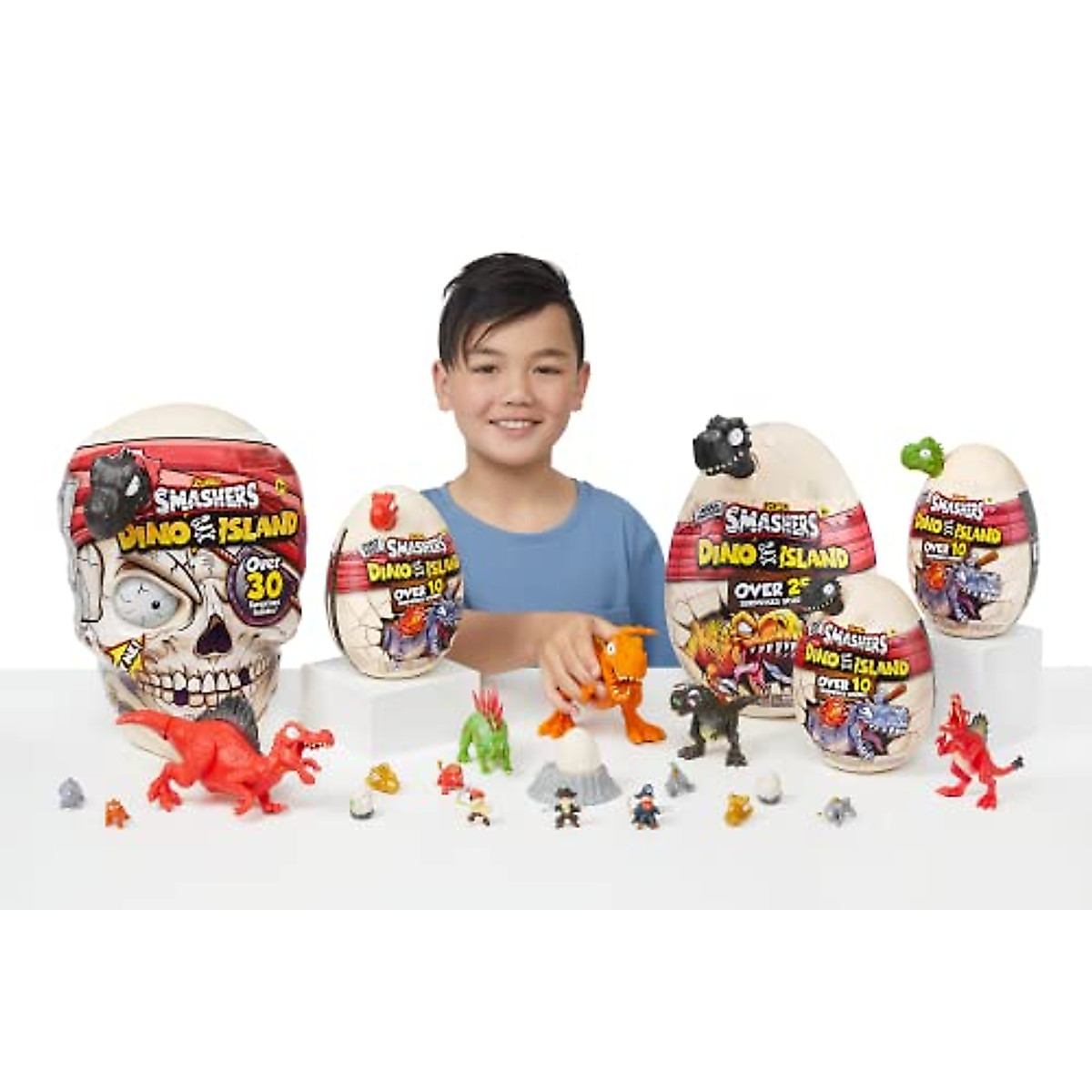 ZURU Smashers Dino Island Giant T-Rex Skull with 30+ Surprises and Mini Eggs, Dinosaur Discovery Toy, Age 5+