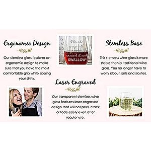 C & M Personal Gifts I Love To Wrap Both My Hands Around It And Swallow, Funny Stemless Wine Glass, Perfect For Bachelorette Parties, Brides Gift, Humorous Gag Gift for Women