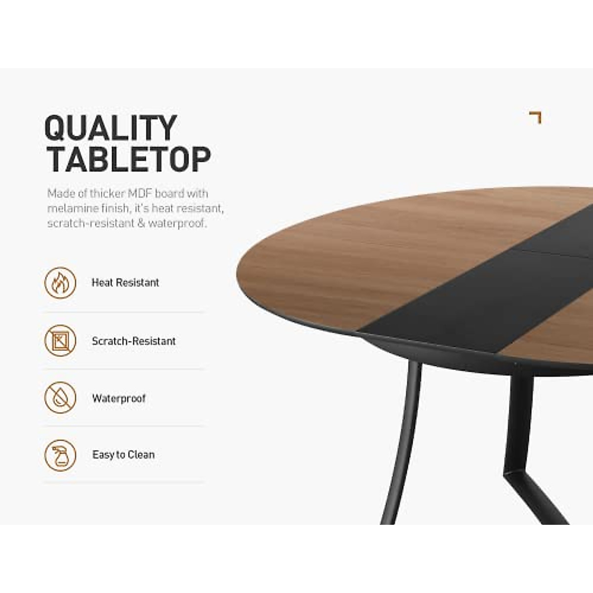 Acanva Extension Oval/Round Dining Table for 6, Expandable Butterfly Leaf & Sturdy Base, Suit for Kitchen, Living Room & Apartment, 46.5”W(+11.8) x 46.5”D x 30.1”H, Light Oak/Black