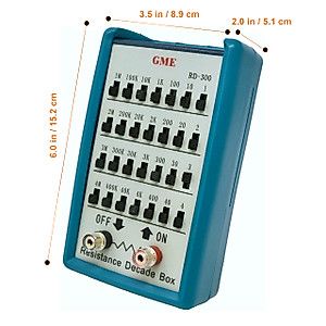 GME RD-300 Resistance Substitution Decade Box, 7 Decades Range, 1Ω to 11MΩ, 1% Accuracy, 1-Watt Rated resistors, Designed in The USA