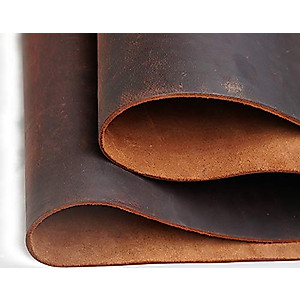 Tooling Leather Square 3.6mm-4.0mm (9-10oz) Thick Finished Full Grain Cow Hide Leather Crafts Tooling Sewing Hobby Workshop Crafting Leather Heavy Weight (Rust Red, 6"x12")