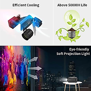 Full HD 1080P Android Projector with WiFi and Bluetooth, Wireless Projectors Sync Screen for iPhone iPad, Big Screen Display Video Proyector Outdoor Movie Night Backyard, 4D Keystone & Zoom, HDMI