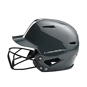 EvoShield XVT™ Gloss Batting Helmet with Facemask - Charcoal, Small/Medium
