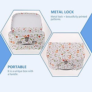 Zerodeko Paperboard Suitcases Storage Boxes Handle: Boxes with Lids Containers for Storage Organization Toy Sundry Box