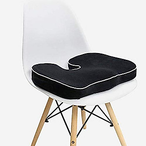 HALOUK Non-Slip Memory Foam Seat Cushion, Ergonomic Comfort Chair Cushion Portable for Office Chair Car-Gray flannel-35X46X6cm