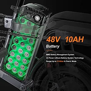 ENGWE Mini Electric Bike for Adults Teens, 14" Fat Tire City Commuter Ebike, 20MPH Light Weight Folding Electric Bicycles with 350W Motor 48V 10AH Removable Lithium Battery Multiple Shock Absorptions