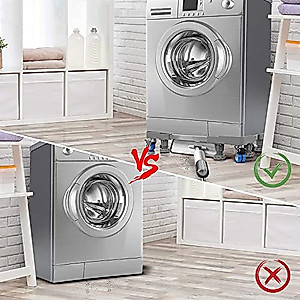 Mobile Roller, Washing Machine Stand Base,Mobile Base for Dryer Refrigerator Furniture Roller Base with Stronger Locking 4 Rolls 8 Feets (Grey, 4 Rolls 8 Feets)