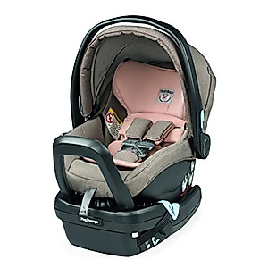 Peg Perego Booklet 50 Travel System - Includes Booklet 50 Baby Stroller and The Primo Viaggio 4-35 Infant Car Seat - Made in Italy - Mon Amour (Beige & Pink)