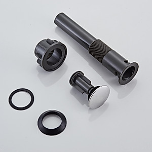 Gangang Bathroom Sink Drain with Overflow Vessel Sink Lavatory Vanity Pop Up Drain Stopper Chrome Cap, ABS Plastic Rustproof