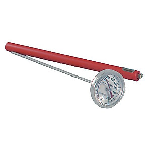 Fox Run Instant-Read Pocket Thermometer with Storage Sleeve, 1.25 x 1.25 x 5.5 inches, Red