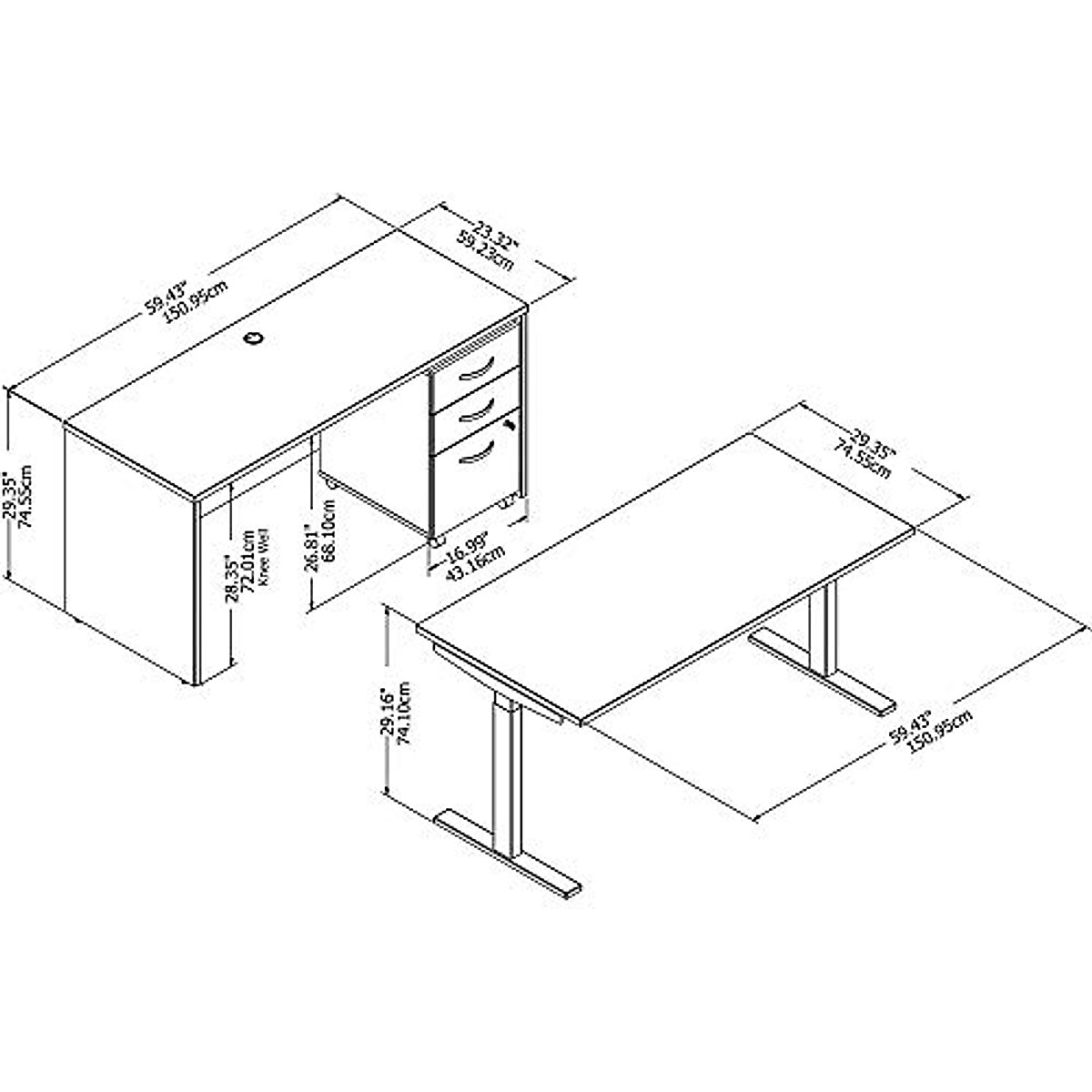 Bush Business Furniture Studio C Home-Office-desks, Platinum Gray