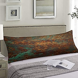 Body Pillow Cover,Beautiful Verdigris Oxidized Copper Background Printed Long Pillow Cases Protector with Zipper Decor Soft Large Covers Cushion for Beding,Couch,Sofa,Home Gift 20"x54"