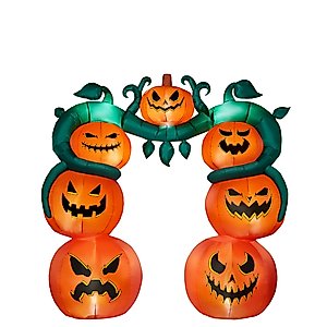 Spirit Halloween 9Ft Light-Up Jack-O'-Lantern Inflatable Archway Decoration