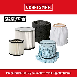 CRAFTSMAN CMXZVBE38775 Fine Dust Wet Dry Vac Dust Collection Bags for Most 5 to 8 Gallon Shop Vacuums, Collects Dry Fine Debris, Reduces Cleanup Time, 2-Pack