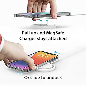 Elevation Lab MagBase - Mount for MagSafe Charger, First of its Kind - Pull up to Keep Charging or Slide to undock, Included 3ft USB-C Extension Cord, Holder, Dock,