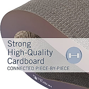 PetFusion Ultimate Cat Scratcher Lounge, Reversible Infinity Scratcher in Multiple Colors. Made from Recycled Corrugated Cardboard, Durable & Long Lasting. 1 Yr Warranty