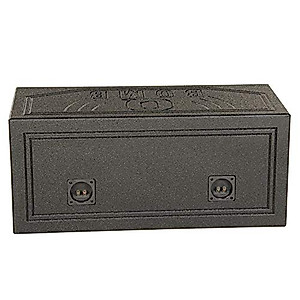 Q Power QBOMB15V Dual 15-Inch Vented Speaker Box from High Grade MDF Wood with Durable Bed Liner Spray