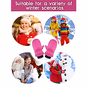 6 Pairs Waterproof Gloves Kids Winter Snow Mittens Windproof Ski Gloves for Weather Children Outdoor Activities (Solid Colors,5-8 Years)