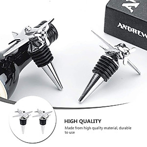 Zerodeko 4PCS Zinc Alloy Wine Bottle Stoppers, Wine Bottle Stopper, Wine Champagne Preservation Plug, Aircraft Style Beer Wine Spout Saver Beverage Bottle Seal
