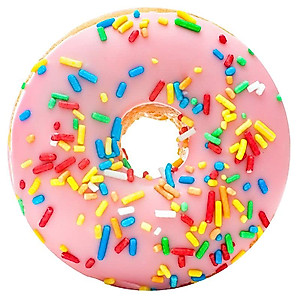 BATTILO HOME 71 Inch Pink Donut Blanket for Adult and Kids, Soft and Comfortable Flannel Round Blanket for Bedding,Funny Blanket Giant Food Blanket Gifts for Crib, Sofa, Outdoors