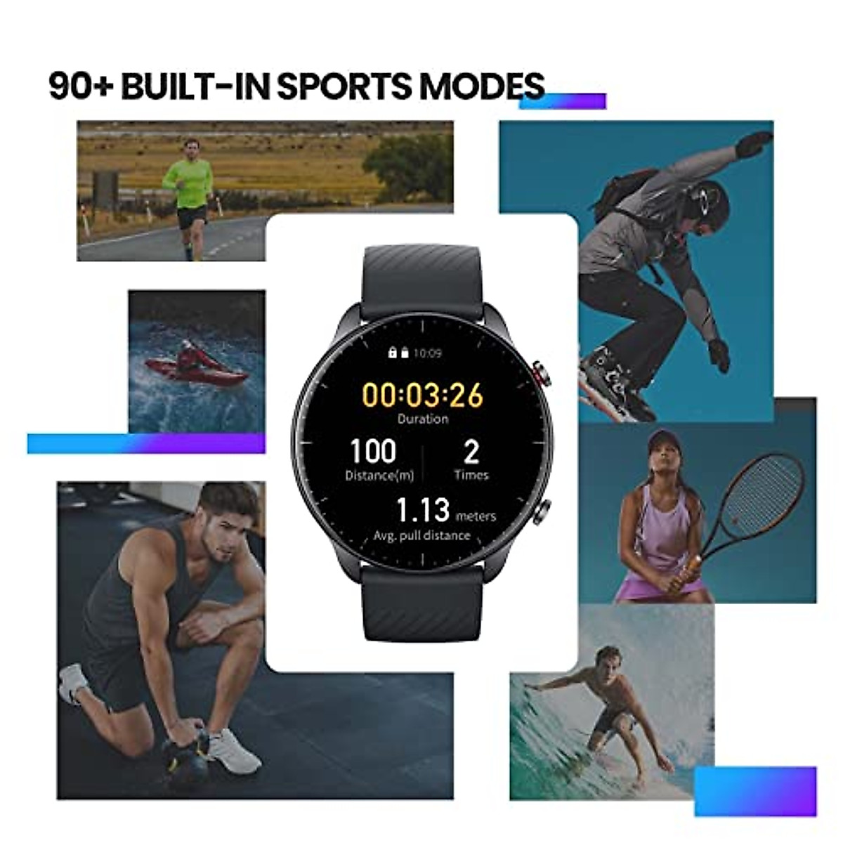 JAITEA [New Version GTR 2 New Version Smartwatch Alexa Built-in Ultra-Long Battery Life Smart Watch for Android iOS Men (Color : Black1, Size : GTR 2 New Version)