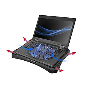 Thermaltake Massive V20 Steel Mesh Panel Single 200mm Blue LED Fan Adjustable Speed Control 10"-17" Laptop Notebook Cooling Pad CL-N004-PL20BL-A