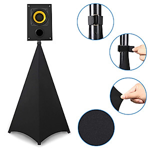 Dofilachy Speaker Stand Cover-DJ Bag with 360 Degree Cover, Speaker Tripod Scrim Cover for Speaker/Lighting with Free Travel Bag (Two Pack-black)