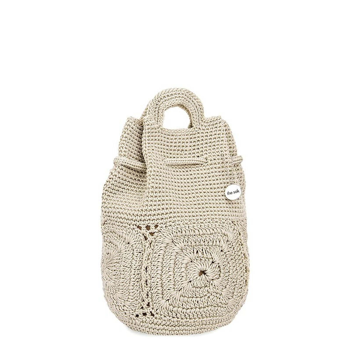 The Sak Dylan Backpack in Crochet, Dual Shoulder Straps, Natural Patch