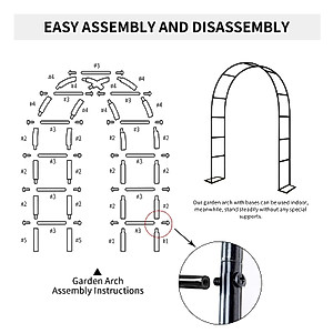 Wedding Arches for Ceremony Wedding Arch 6.6ft Circle Backdrop Stand Round Backdrop Stand Balloon Arch Stand Circle Balloon Arch Frame Round Balloon Arch Frame for Party Decoration (Garden Arch)